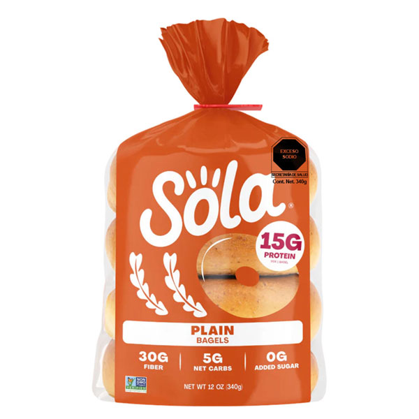 Pan Sola Bagels Keto sabor natural - Solo CDMX