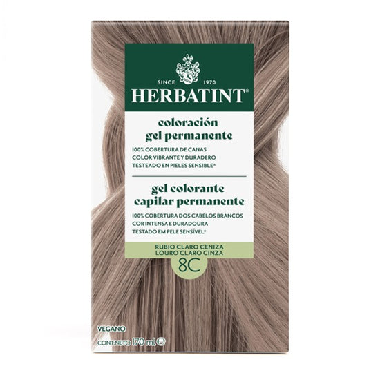 Herbatint-Tinte permanente en gel 8C Rubio Claro Cenizo